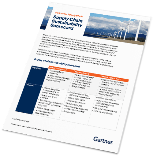 Supply Chain Sustainability Scorecard | Gartner